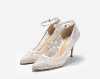 Lace Wedding Heels | Etsy