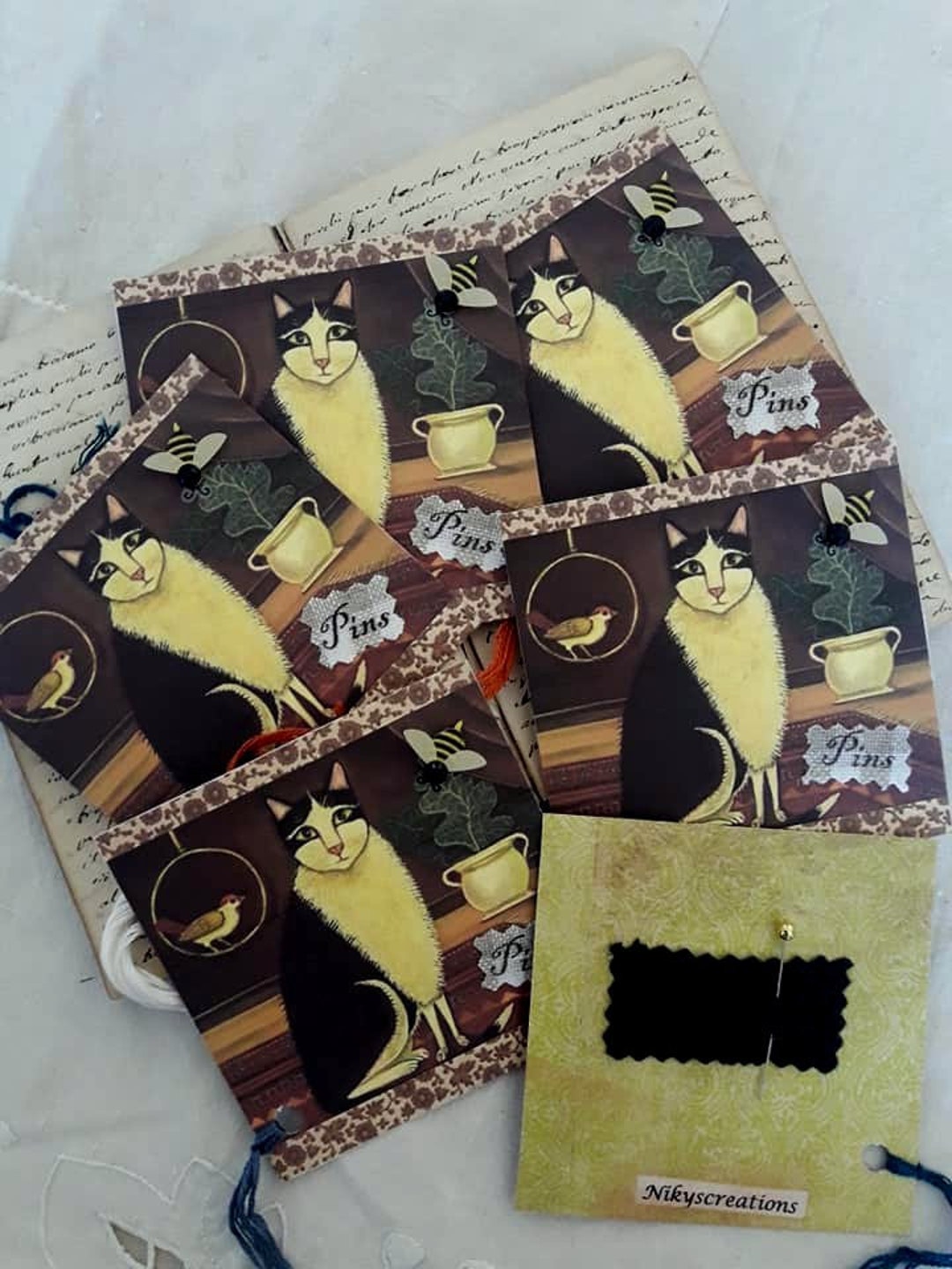 Cat Pincase and Thread Keeper - Etsy