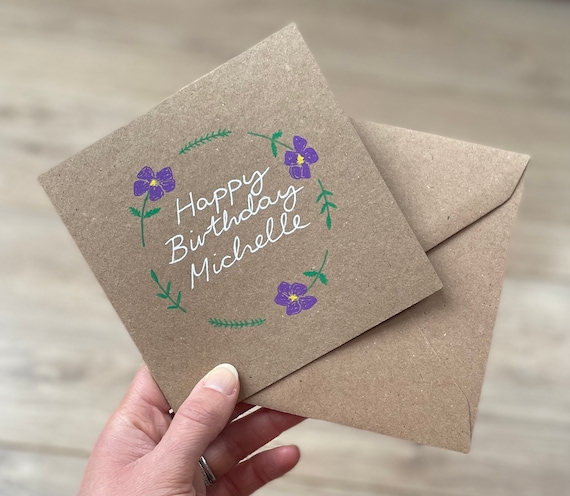 Violet Birthday Card Violet Card Birthday Card | Etsy