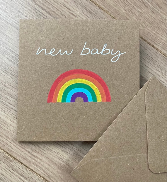 Rainbow baby card new baby card rainbow card new arrival | Etsy