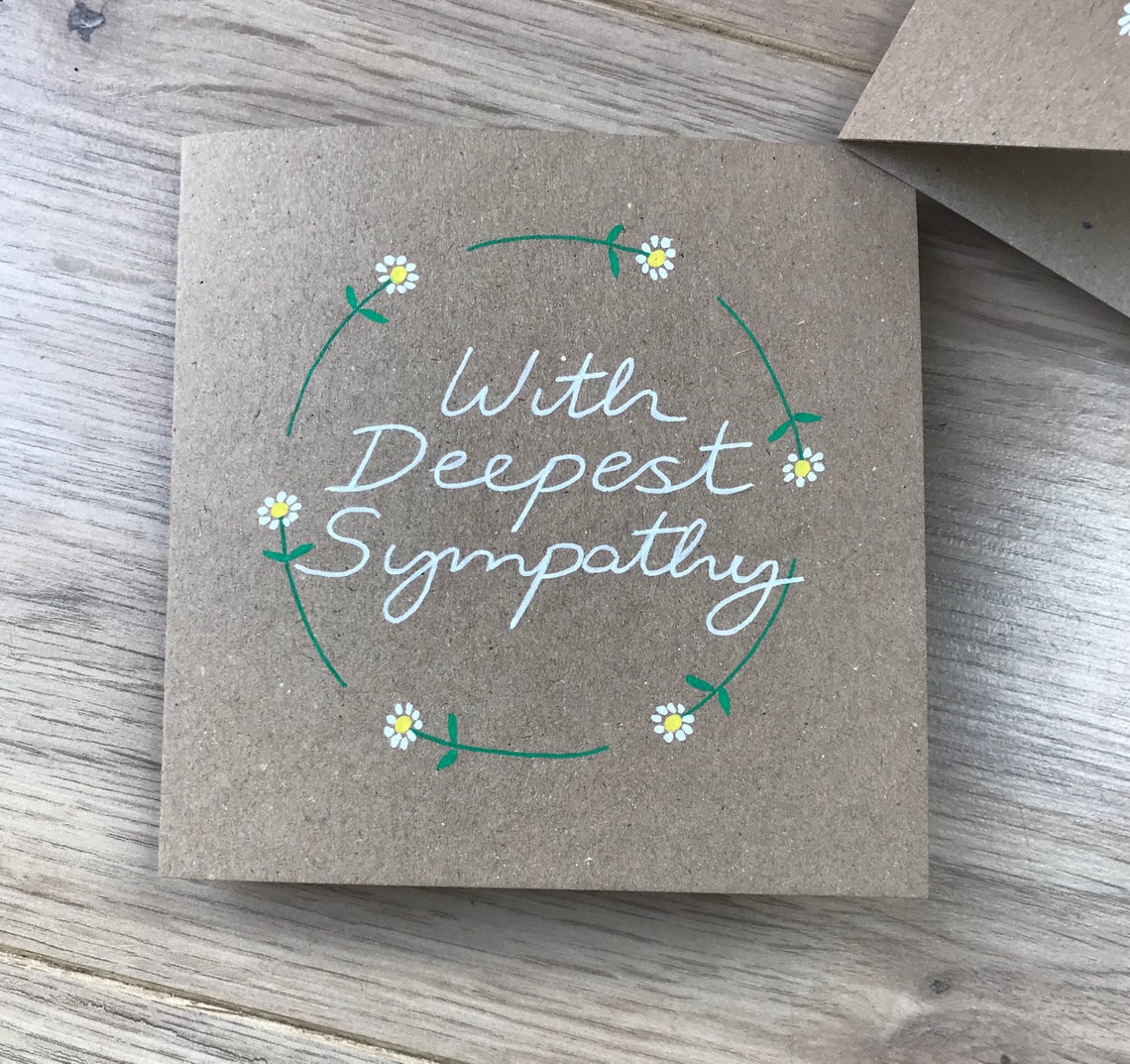 With Deepest Sympathy Card Floral Sympathy Card - Etsy