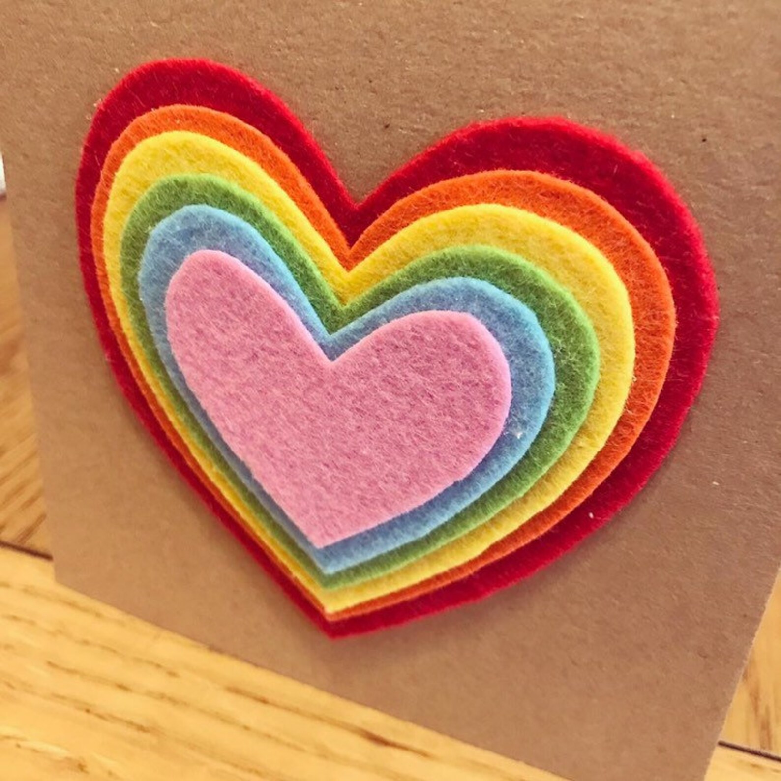 Rainbow Heart Card 3D Card Rainbow Card Love - Etsy