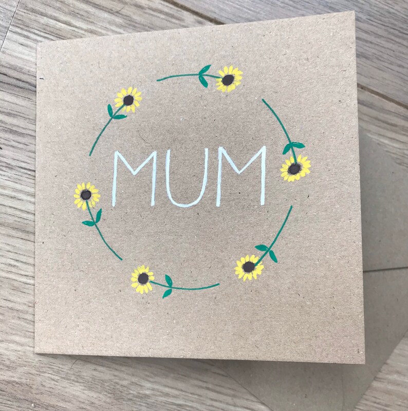 Sunflower Mum Card Sunflower Card Mothers Day Card Mum - Etsy