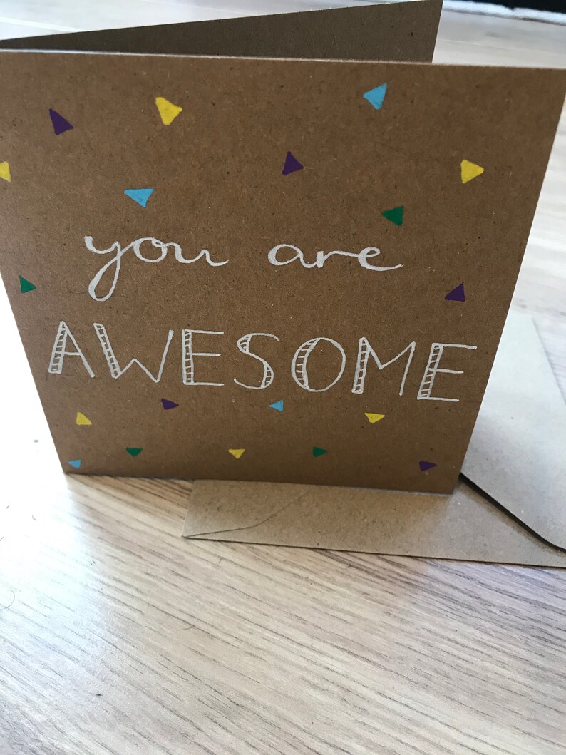 You are awesome card awesome card confetti card well | Etsy