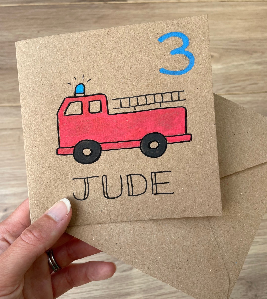 Fire Engine Card - Children’s Birthday Card - Boy Birthday - Birthday ...