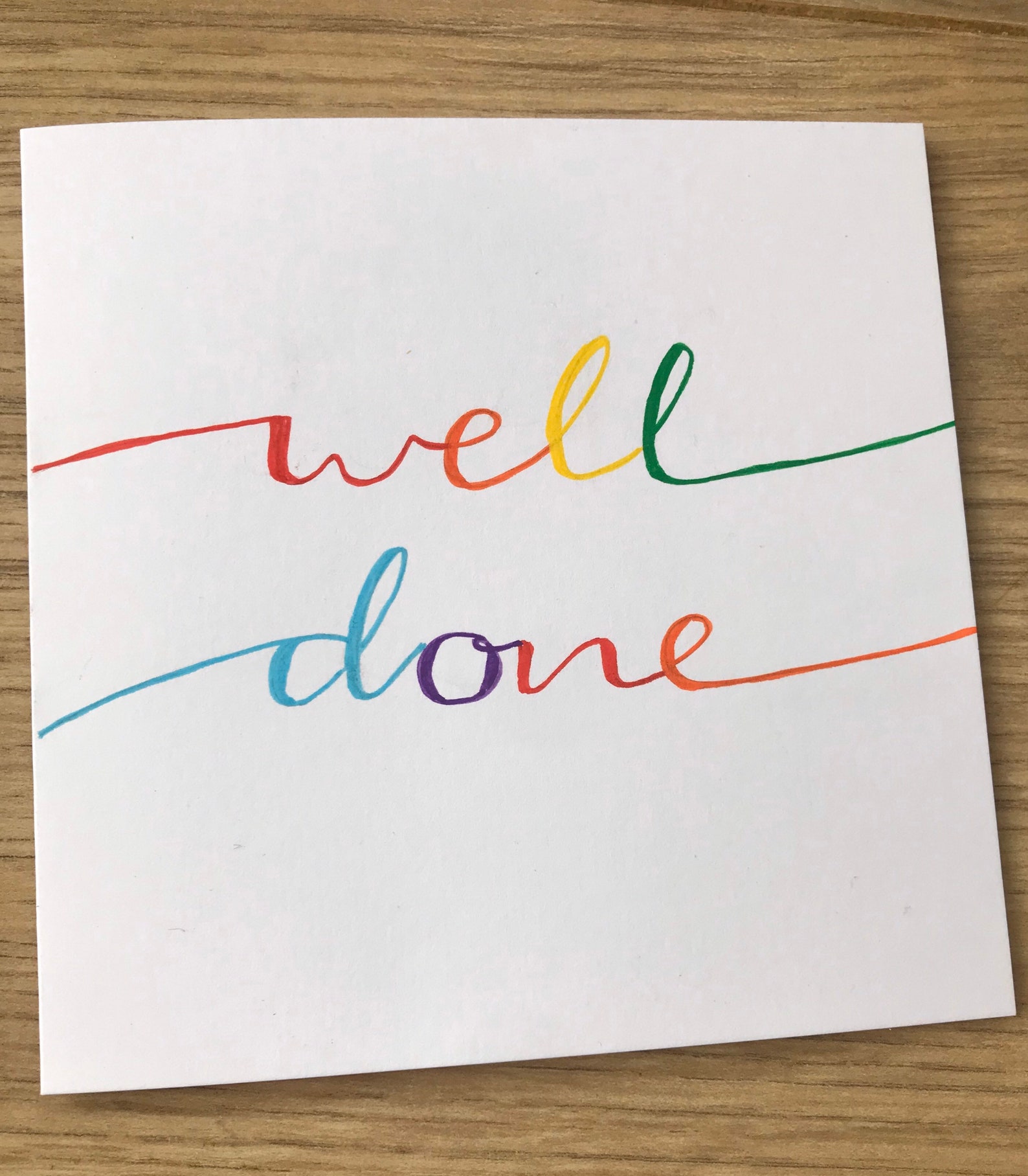 Rainbow Well Done Card - Well Done Card - Great Job - Congratulations ...
