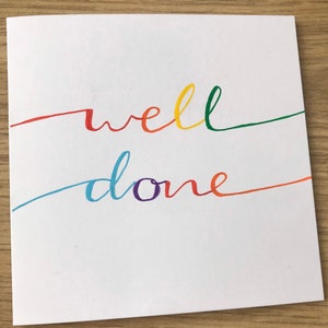 Rainbow Well Done Card - Well Done Card - Great Job - Congratulations ...