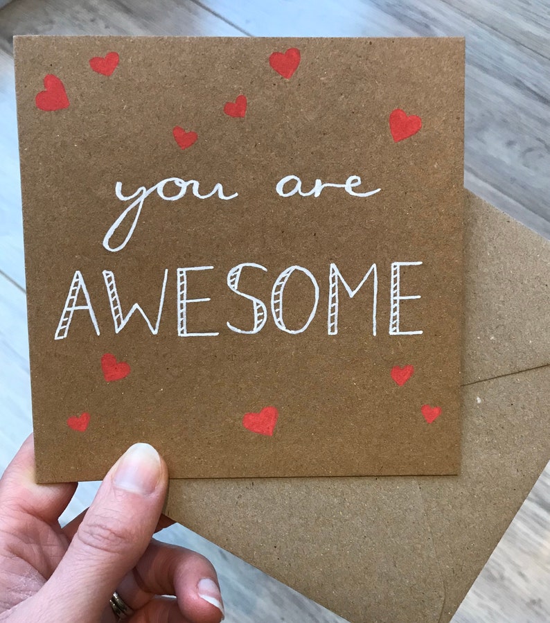 You Are Awesome Card - Awesome Card - Valentines Day Card - Valentines ...