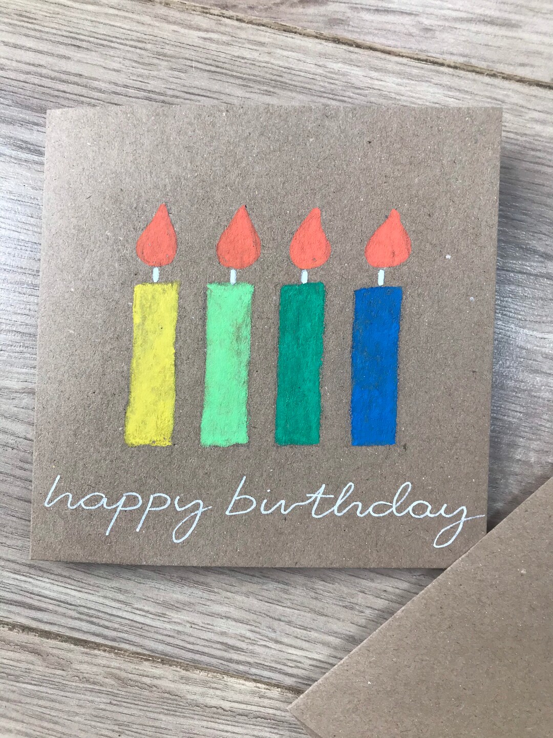 Candle Birthday Card - Personalised Birthday Card - Colourful Birthday ...