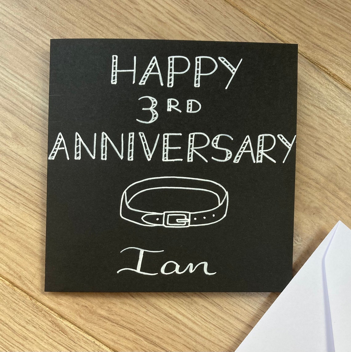 Happy 3rd Anniversary Card 3rd Wedding Anniversary Leather - Etsy