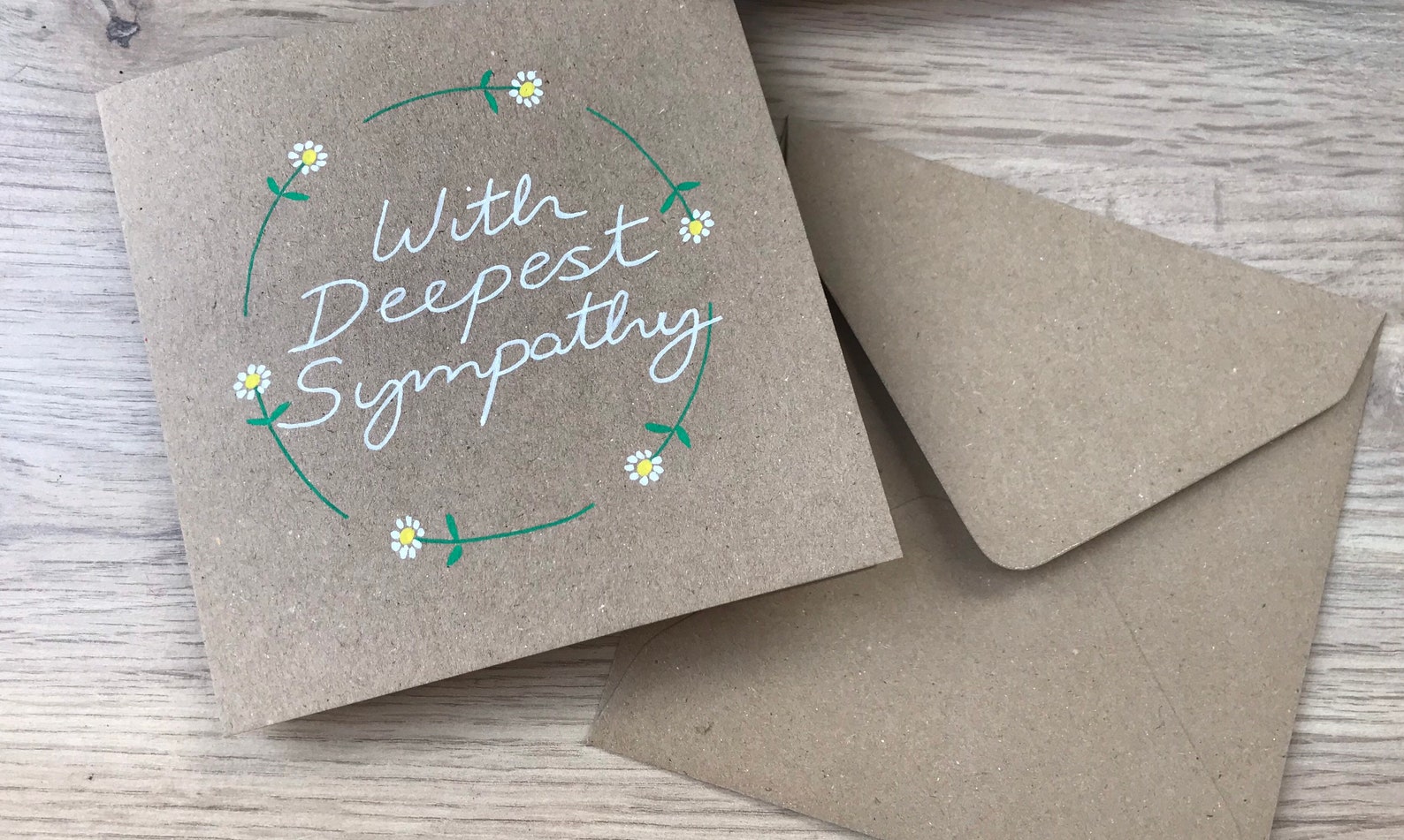 With Deepest Sympathy Card Floral Sympathy Card - Etsy