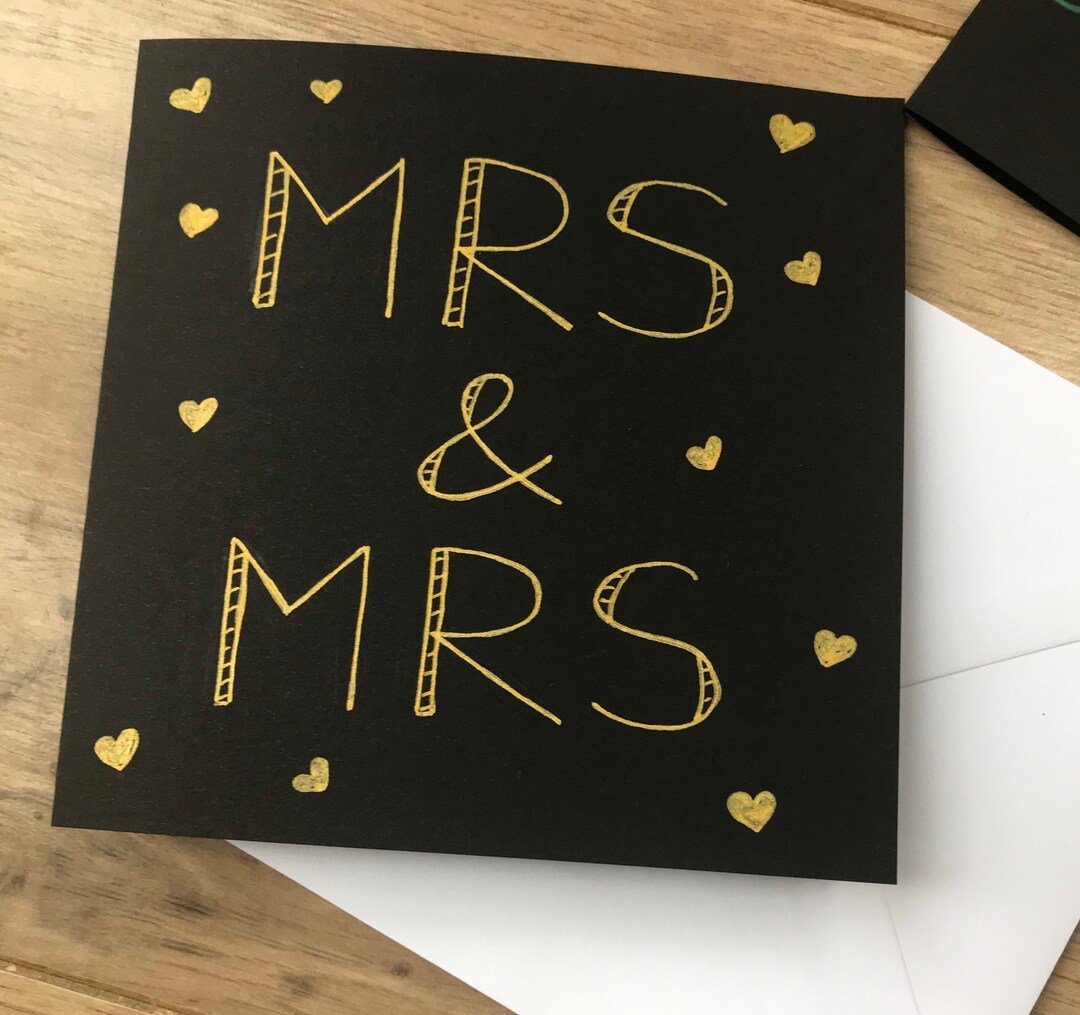 Mrs and Mrs Card - Female Wedding Card - Wedding Day Card ...