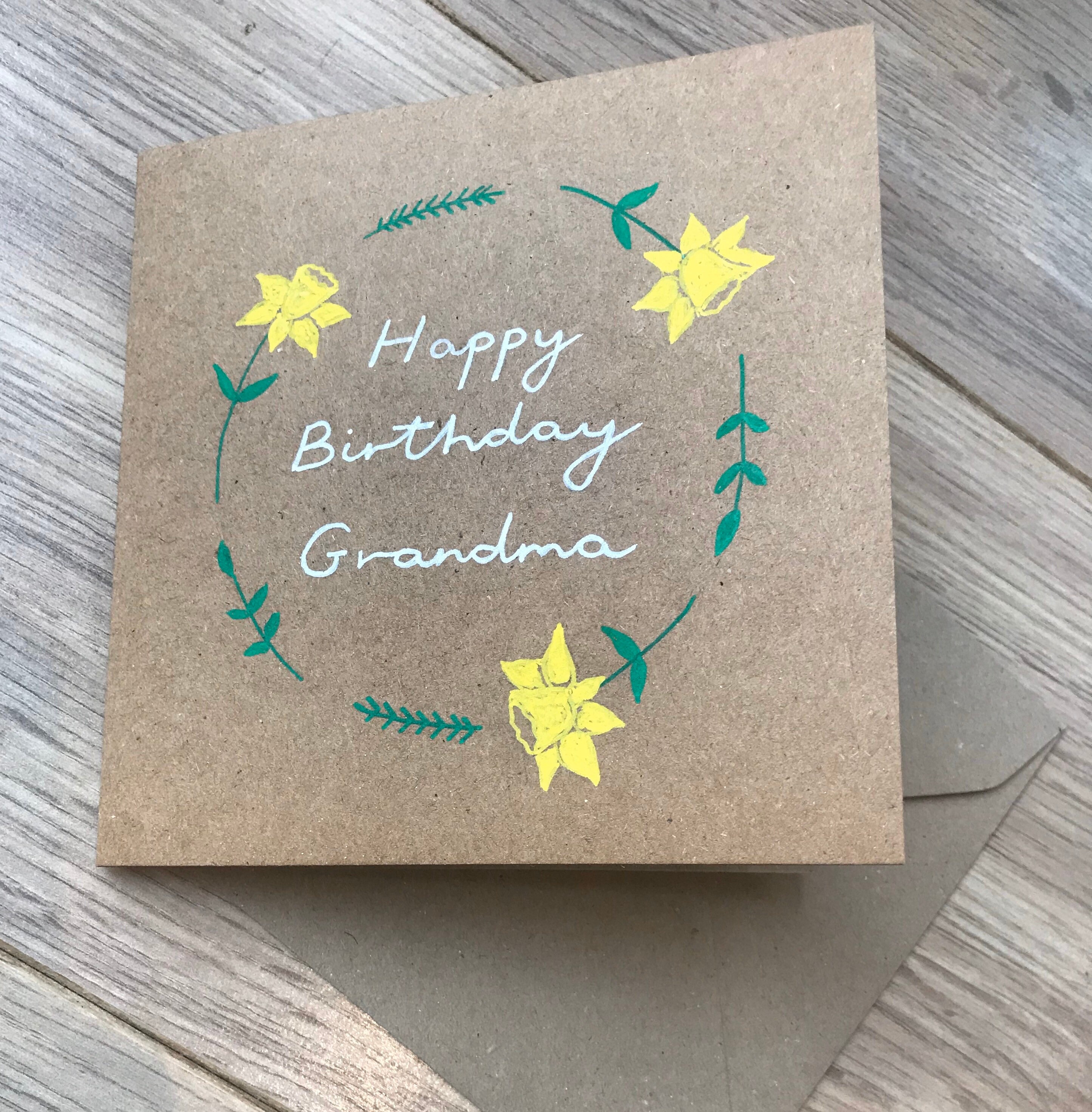 Daffodil birthday card personalised daffodil card daffodil | Etsy