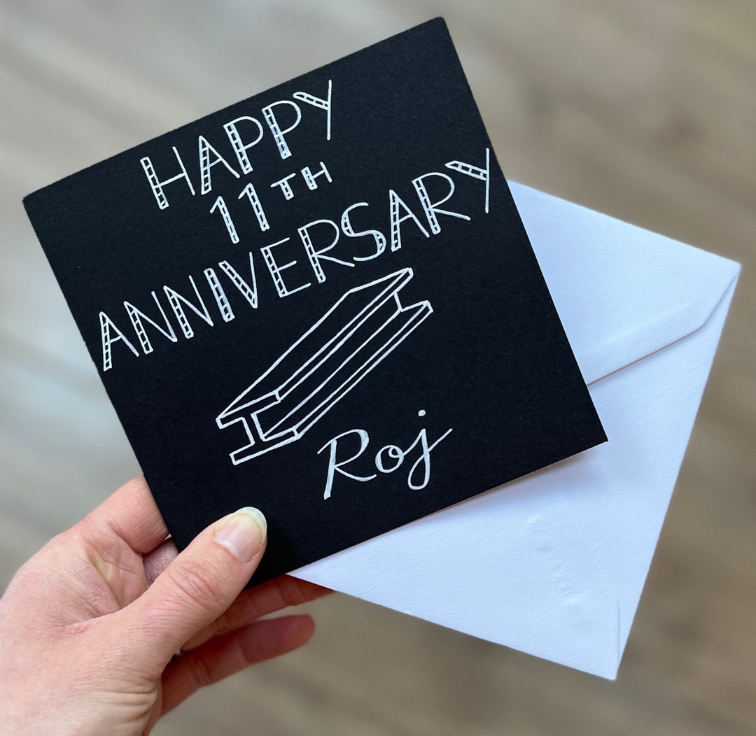 11th Wedding Anniversary Card - 11th Anniversary Card - Steel Wedding ...