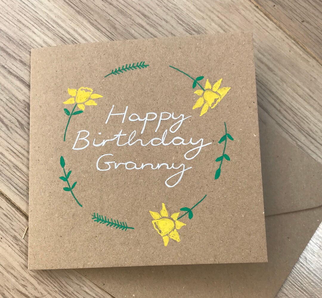 Daffodil Birthday Card - Personalised Daffodil Card - Daffodil Card ...