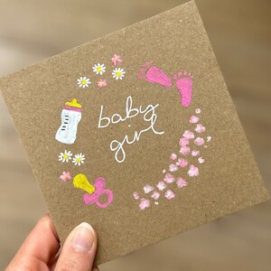 Floral Baby Girl Card - Baby Girl Card - Baby Card - Baby Shower Card ...