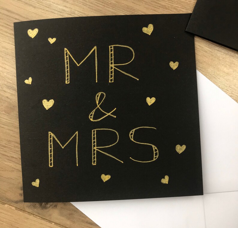 Mr and Mr Card Wedding Card Personalised Card Male - Etsy