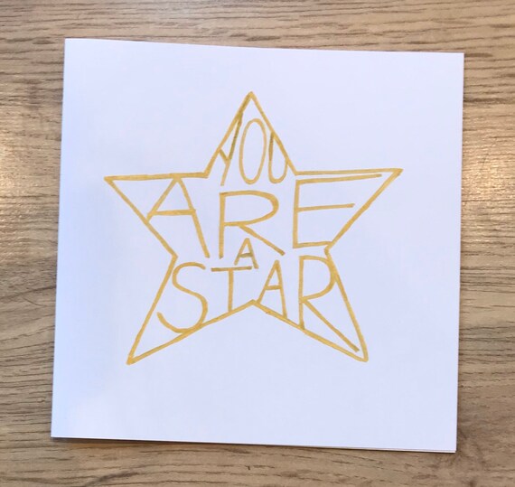 You Are a Star Card Well Done Card Congratulations Card | Etsy