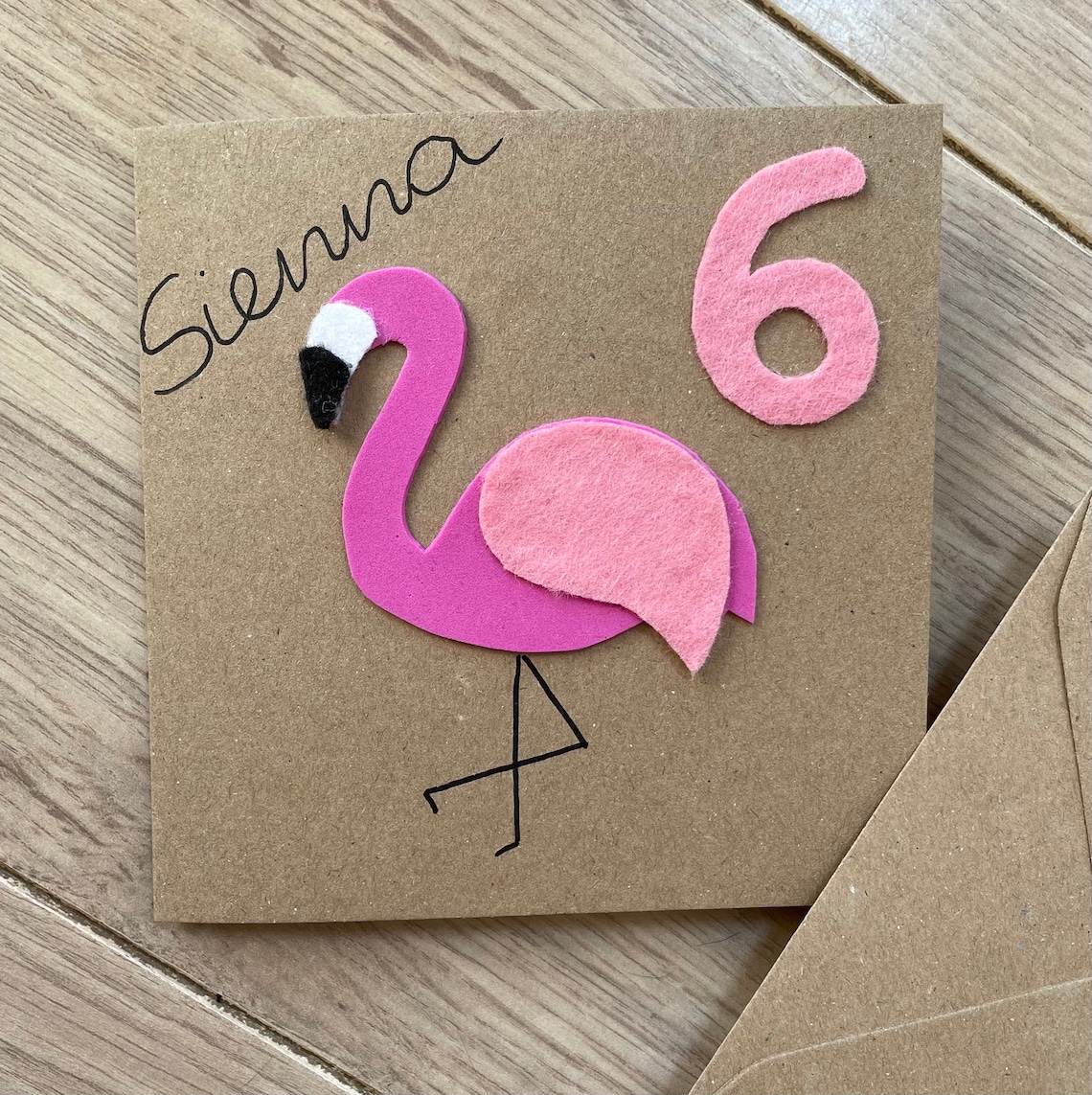 Flamingo Card Flamingo Birthday Card Childrens Birthday | Etsy