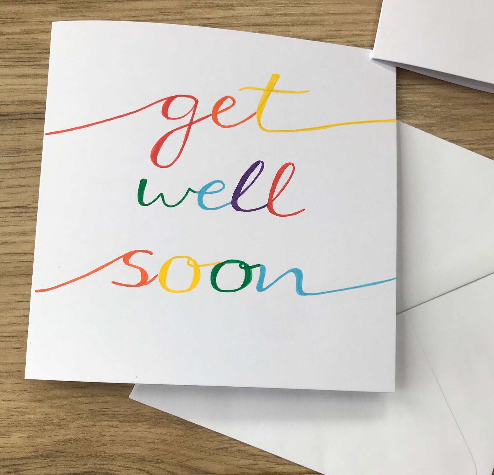 Rainbow Get Well Soon Card - Get Well Soon Card - Feel Better ...