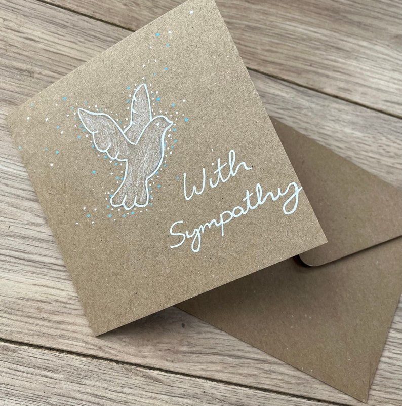Dove Sympathy Card Sympathy Card Condolence Card in - Etsy