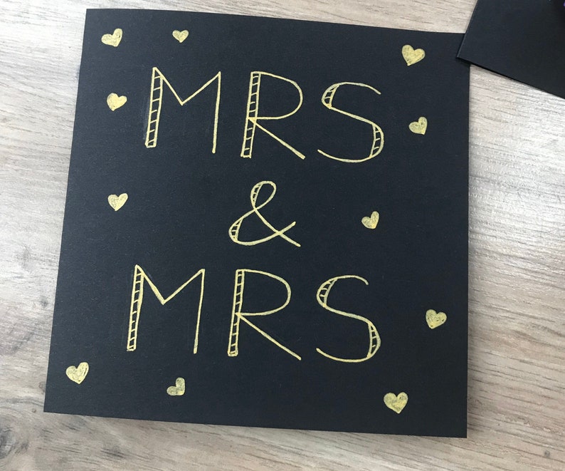 Mr and Mr Card Wedding Card Personalised Card Male | Etsy