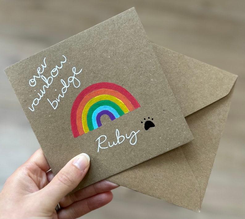 Over the Rainbow Bridge Card - Rainbow Bridge Card - Pet Synpathy Card ...