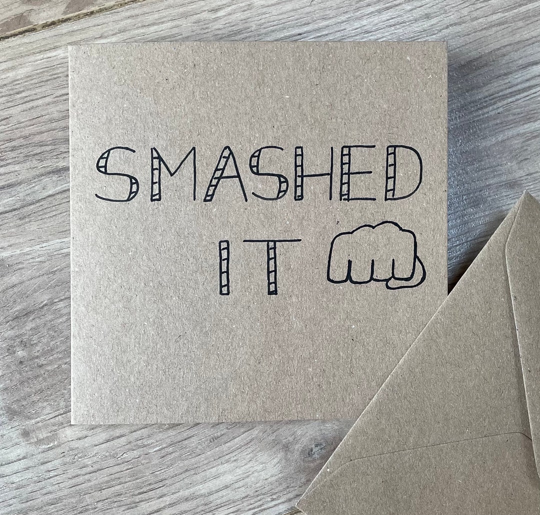 Smashed It Card Well Done Card Congratulations Card Great Job Card Fist ...