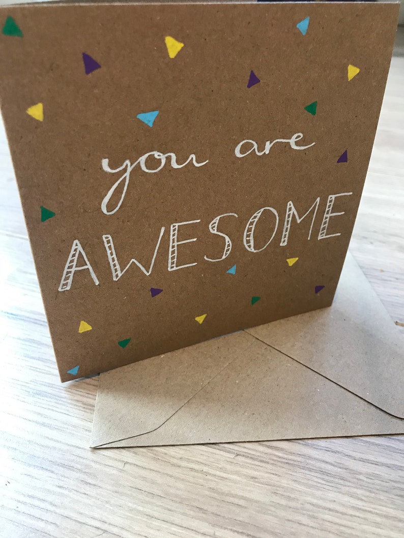 You Are Awesome Card - Awesome Card - Confetti Card - Well Done ...