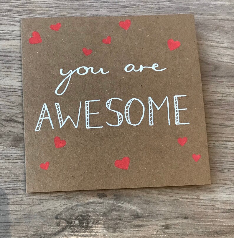 You Are Awesome Card Awesome Card Valentines Day Card - Etsy