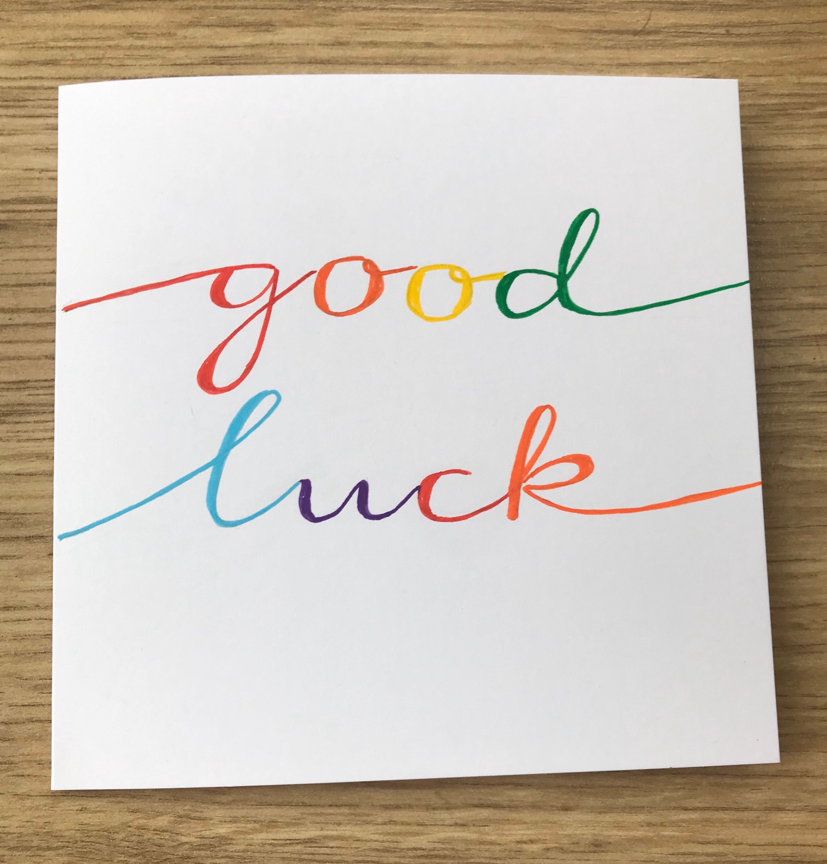 Rainbow Good Luck Card Good Luck Card Fingers Crossed - Etsy UK