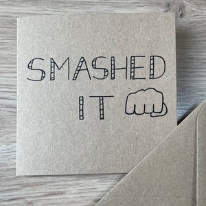 Smashed It Card Well Done Card Congratulations Card Great Job Card Fist ...