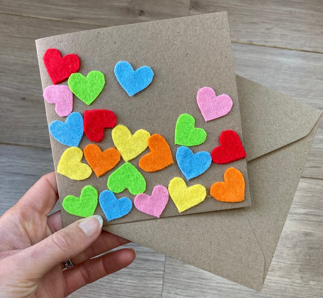 Jumbled Rainbow Heart Card - Rainbow Hearts - Love Card - Anniversary ...