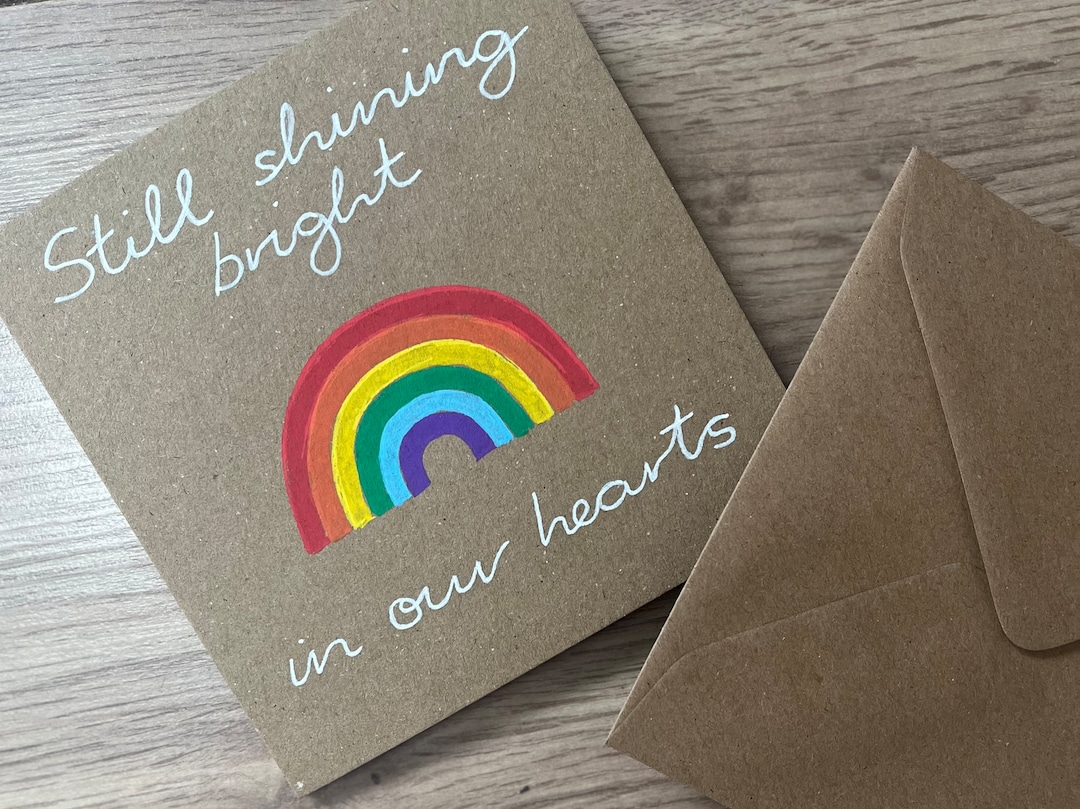 Rainbow Sympathy Card - Shining Bright in Our Hearts - Shining Bright ...