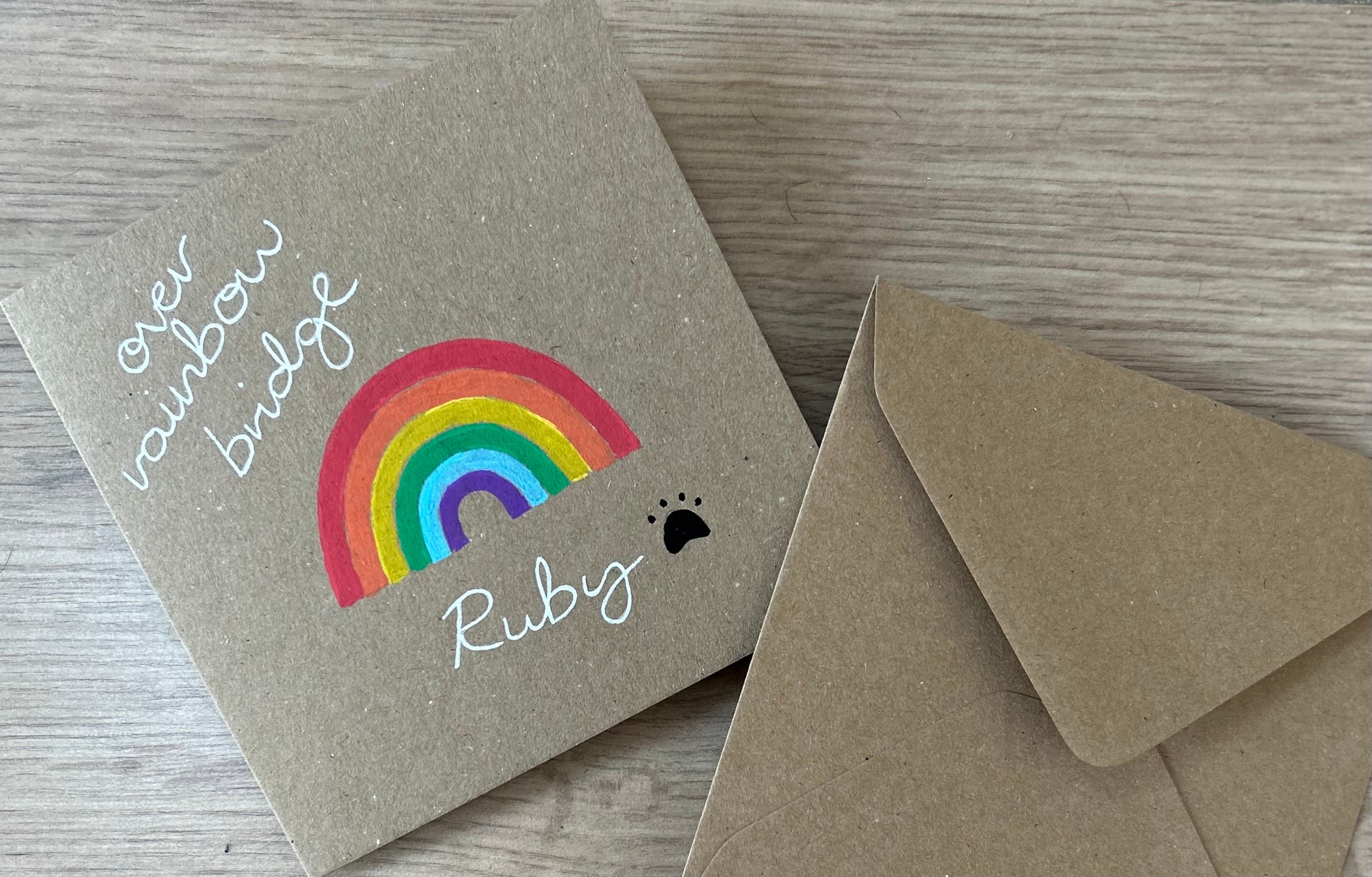 Over the Rainbow Bridge Card - Rainbow Bridge Card - Pet Synpathy Card ...