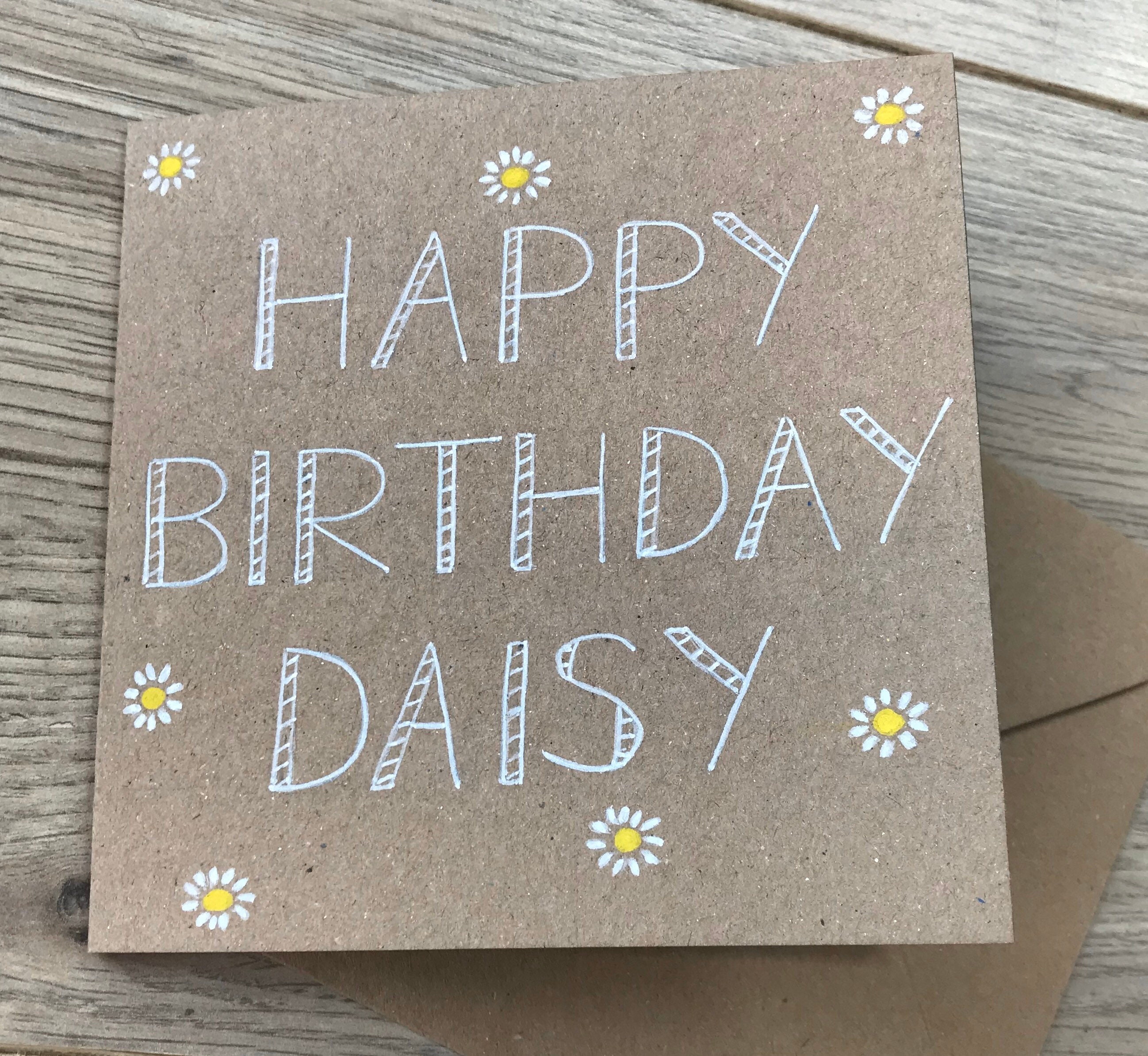 Daisy Birthday Card Flower Birthday Card Happy Birthday | Etsy