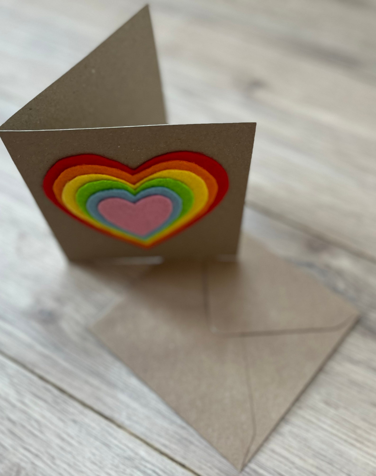 Rainbow Heart Card 3D Card Rainbow Card Love - Etsy