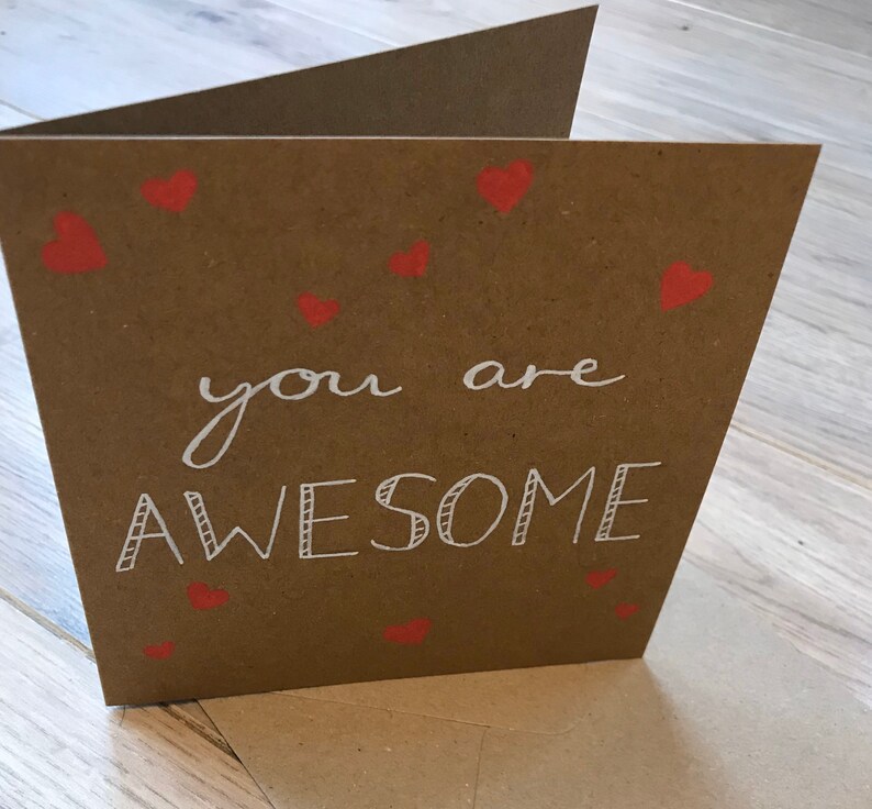 You Are Awesome Card Awesome Card Valentines Day Card - Etsy