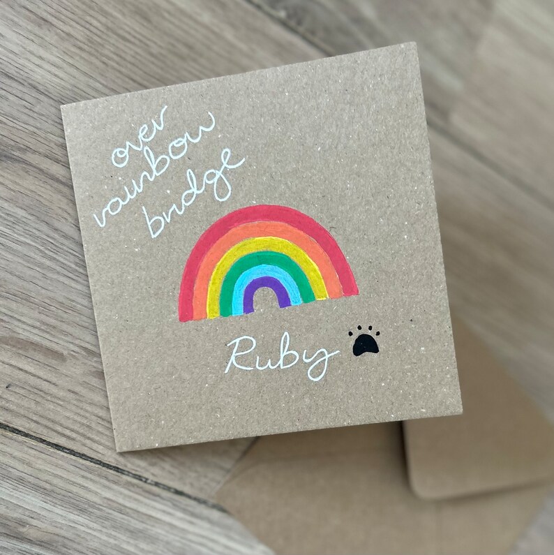 Over the Rainbow Bridge Card - Rainbow Bridge Card - Pet Synpathy Card ...