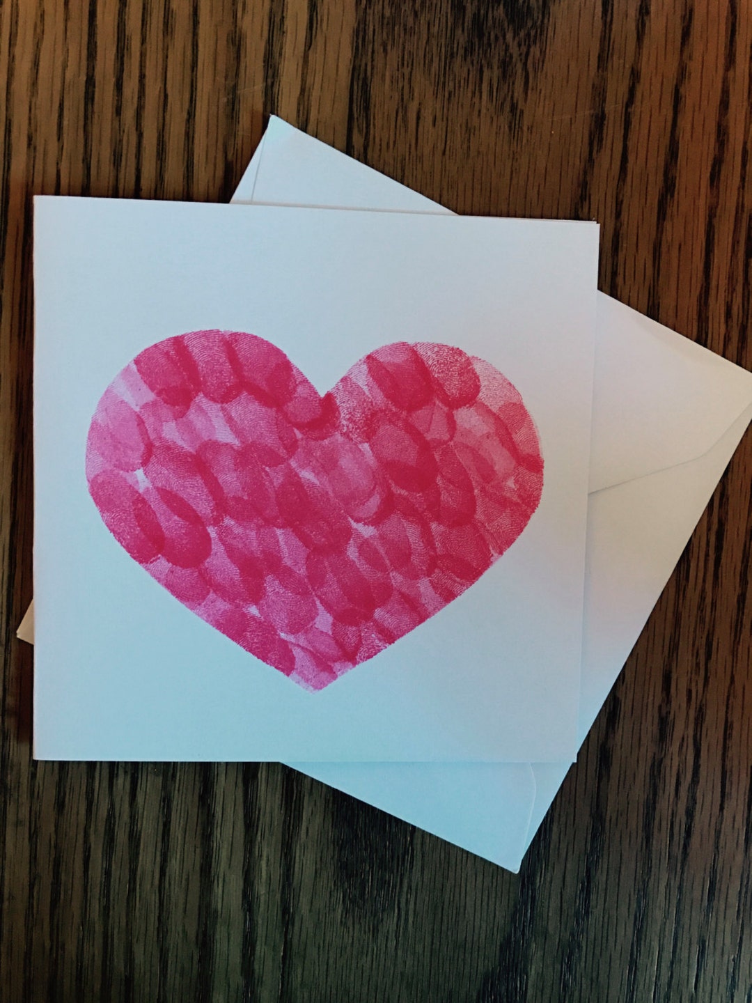Fingerprint Heart Card - Fingerprint Card - Love Card - Heart Card ...