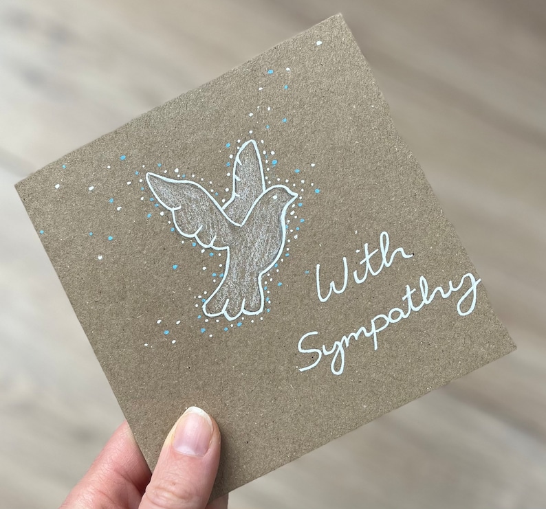 Dove Sympathy Card Sympathy Card Condolence Card in - Etsy