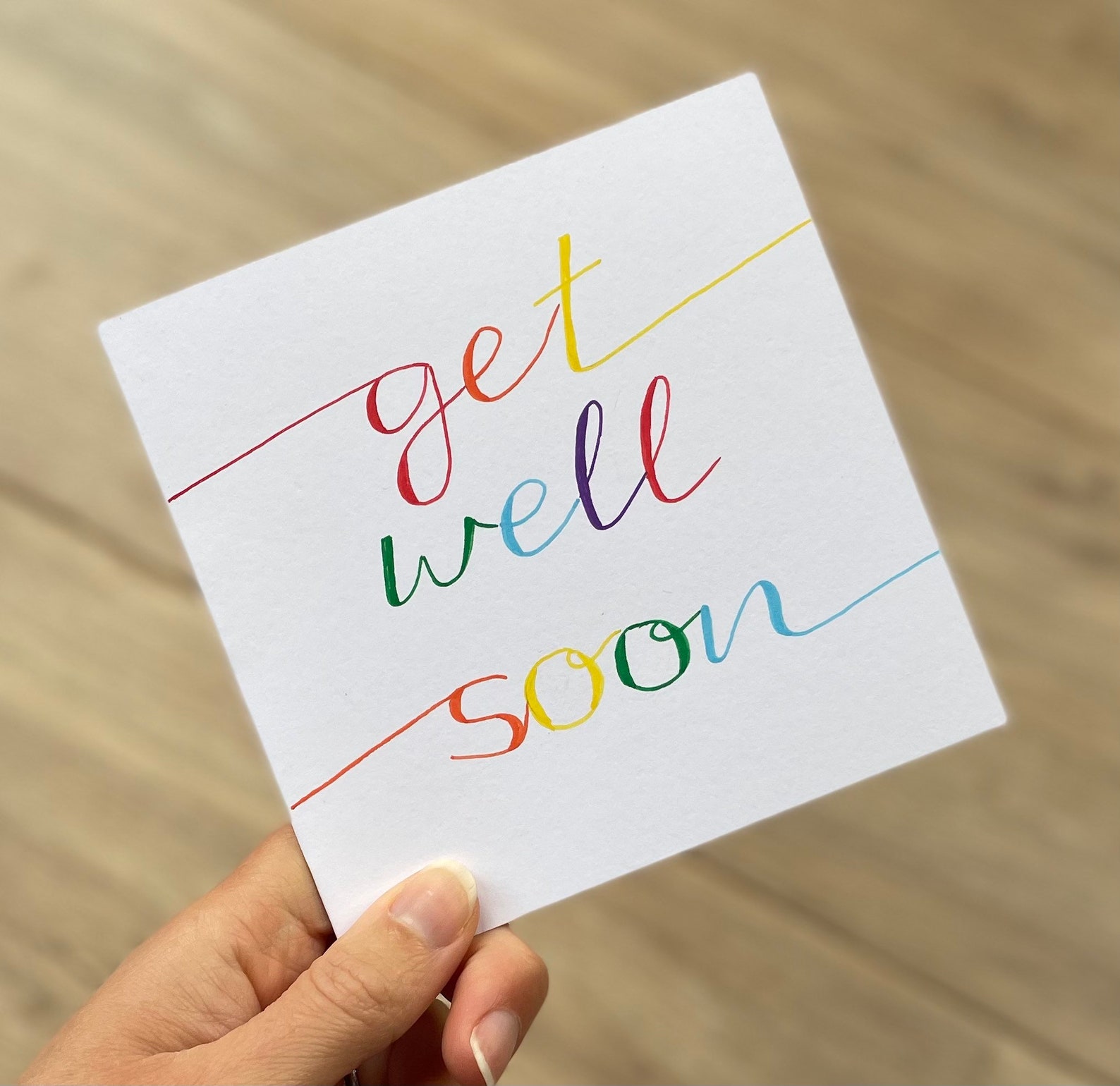 Rainbow Get Well Soon Card - Get Well Soon Card - Feel Better ...