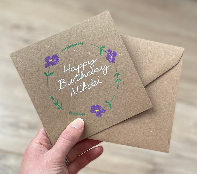 Violet Birthday Card - Violet Card - Birthday Card - Personalised ...