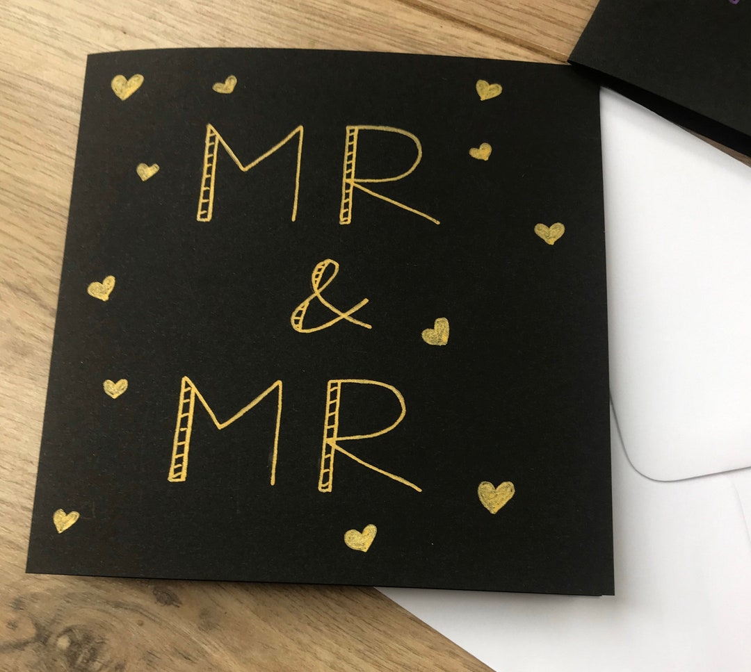 Mr and Mr Card - Wedding Card - Personalised Card - Male Wedding Card ...