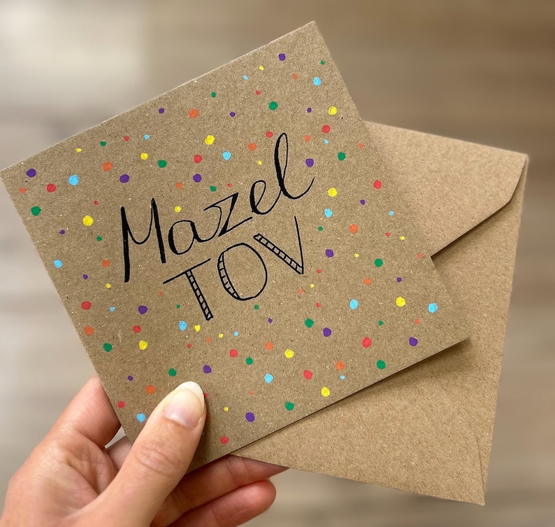 Mazel Tov Card - Congratulations Card - Wedding Card - Bar Mitvah Card ...