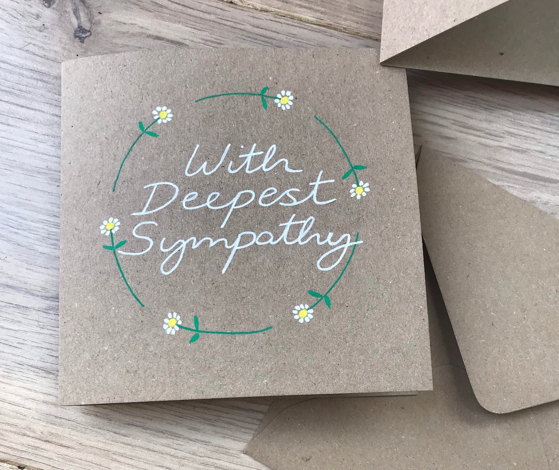 With Deepest Sympathy Card Floral Sympathy Card - Etsy