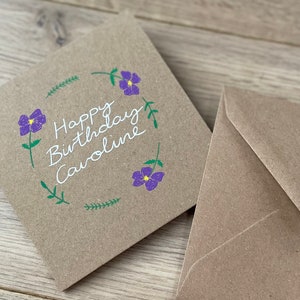 Violet Birthday Card - Violet Card - Birthday Card - Personalised ...