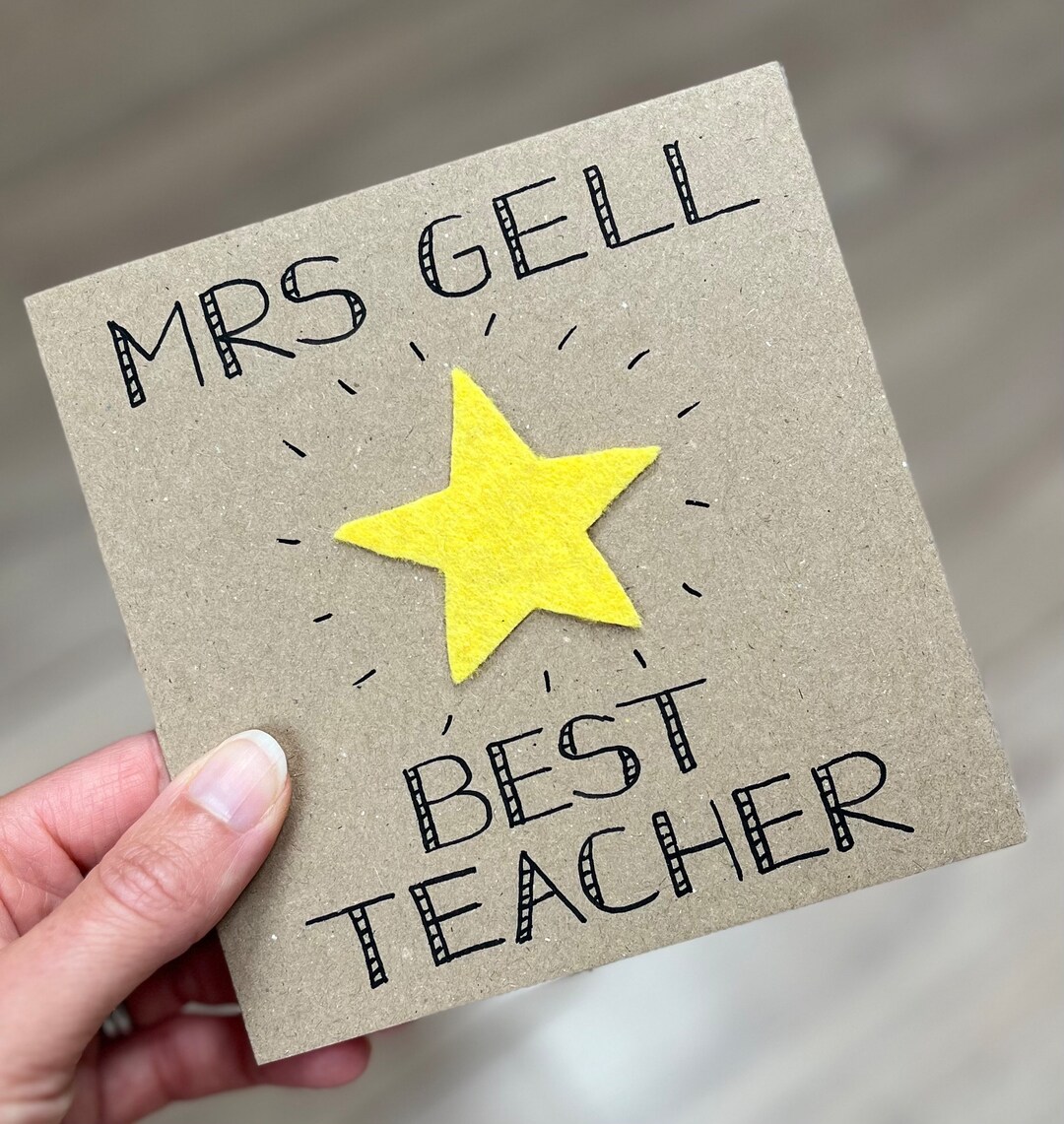 Best Teacher Card - Star Teacher Card - Nursery Card - Key Worker - Pre ...