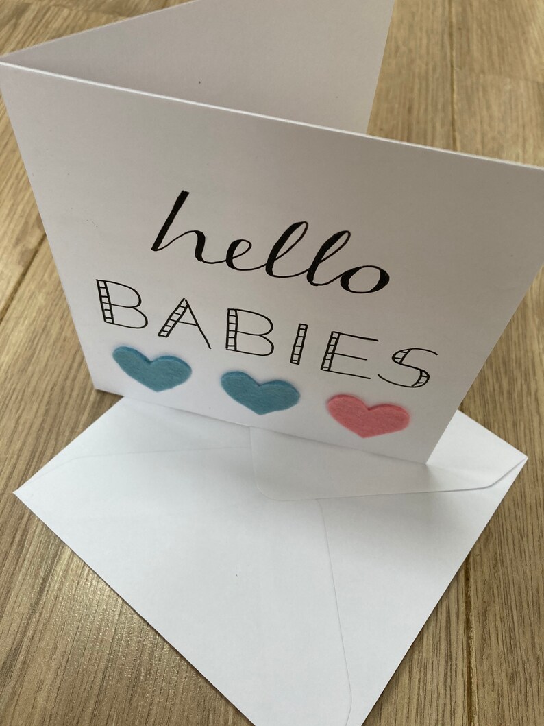 Hello Babies Card - Triplets Card - New Baby Card - New Babies Card ...