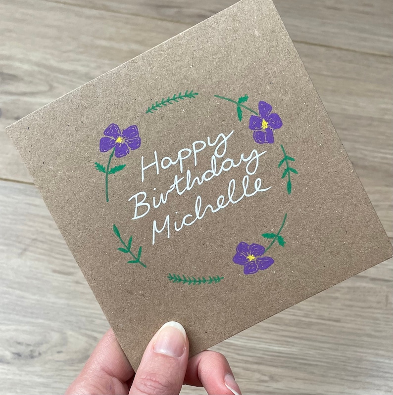 Violet Birthday Card - Violet Card - Birthday Card - Personalised ...